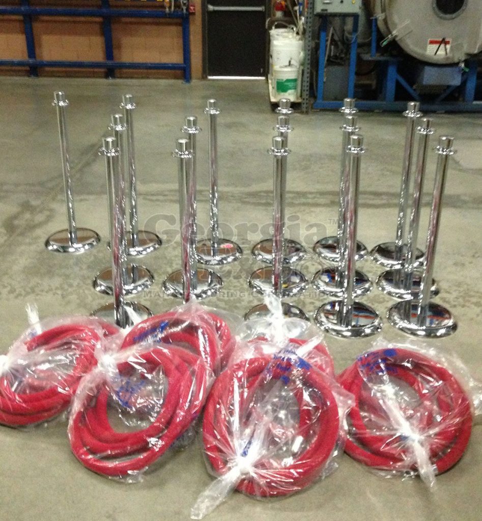 Polished Chrome Lobby Stanchions-Facilities, Party Rental, Stanchions ...