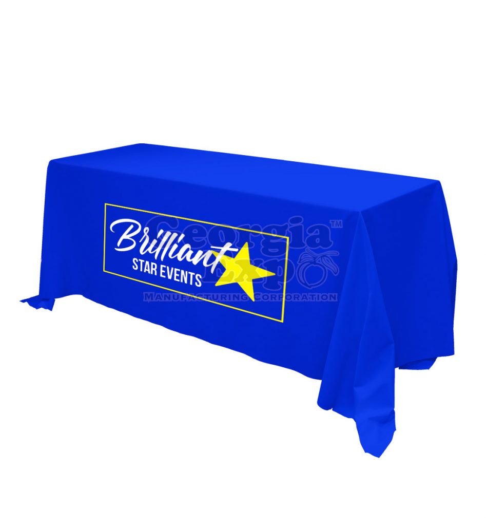 Custom Printed Fitted Table Cover with Corner Pleats-Custom Fabric ...