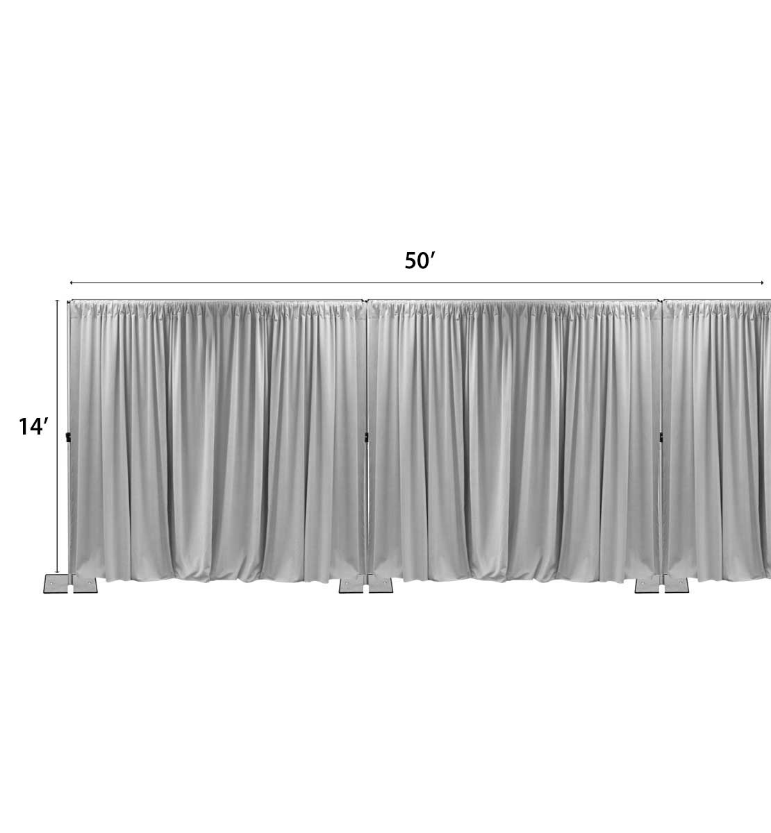 Pipe and Drape Backdrop Kit – 14FT High Slip Collar (50ft Wide)-8ft ...