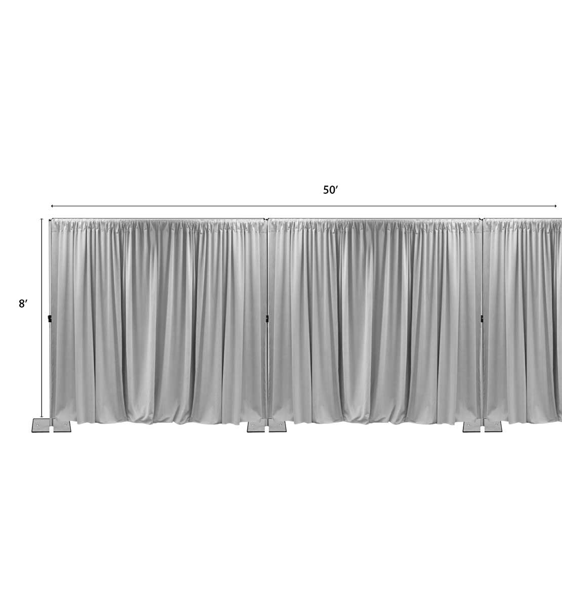 Pipe and Drape Backdrop Kit – 8FT High Slip Collar (50ft Wide)-5ft ...