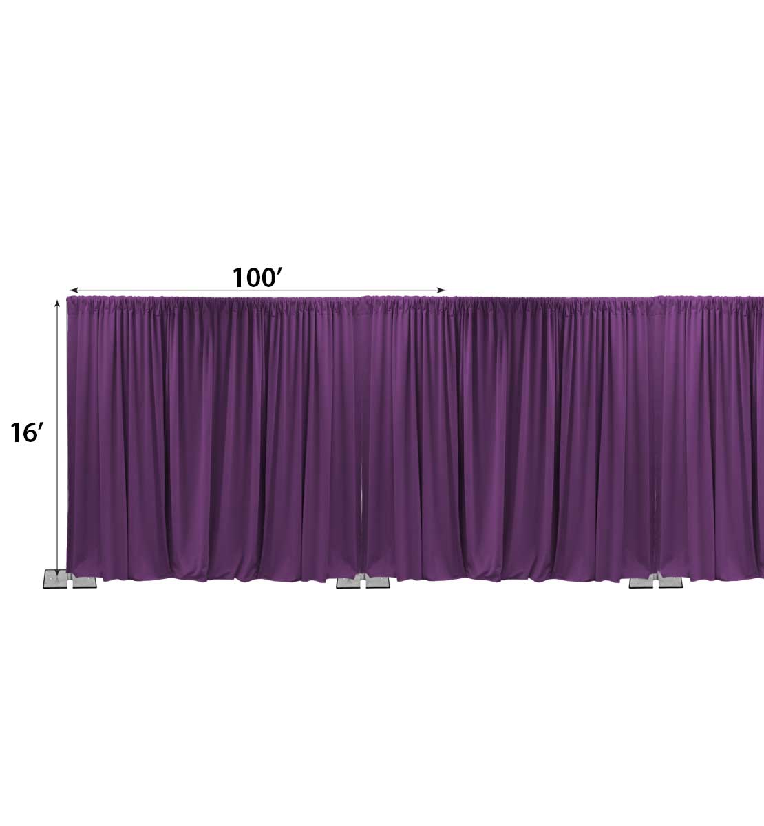 Pipe and Drape Backdrop Kit – 16FT High Slip Collar (100ft Wide)-9ft ...