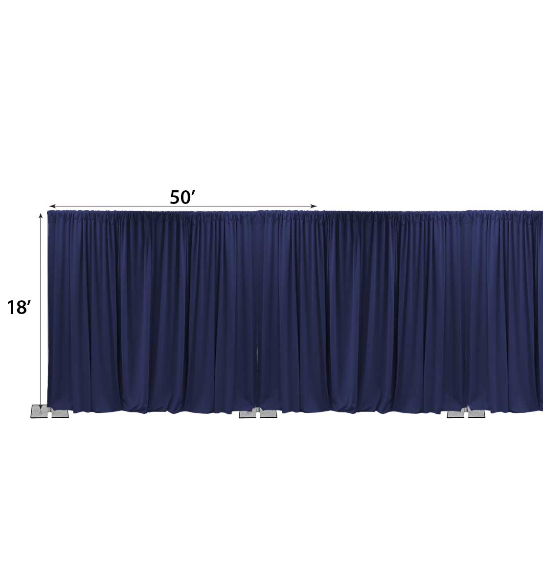 Pipe and Drape Backdrop Kit – 18FT High Slip Collar (50FT Wide)-10ft ...