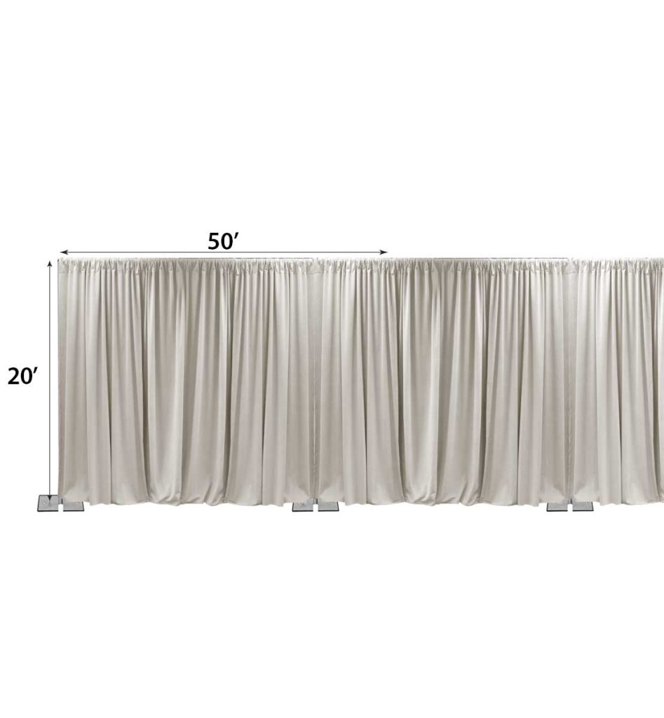 Pipe and Drape Backdrop Kit – 20FT High Slip Collar (50FT Wide)-8ft ...