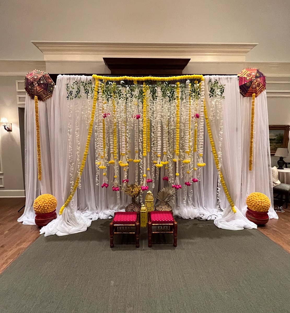 Haldi Ceremony & Hanging Florals! - Georgia Expo
