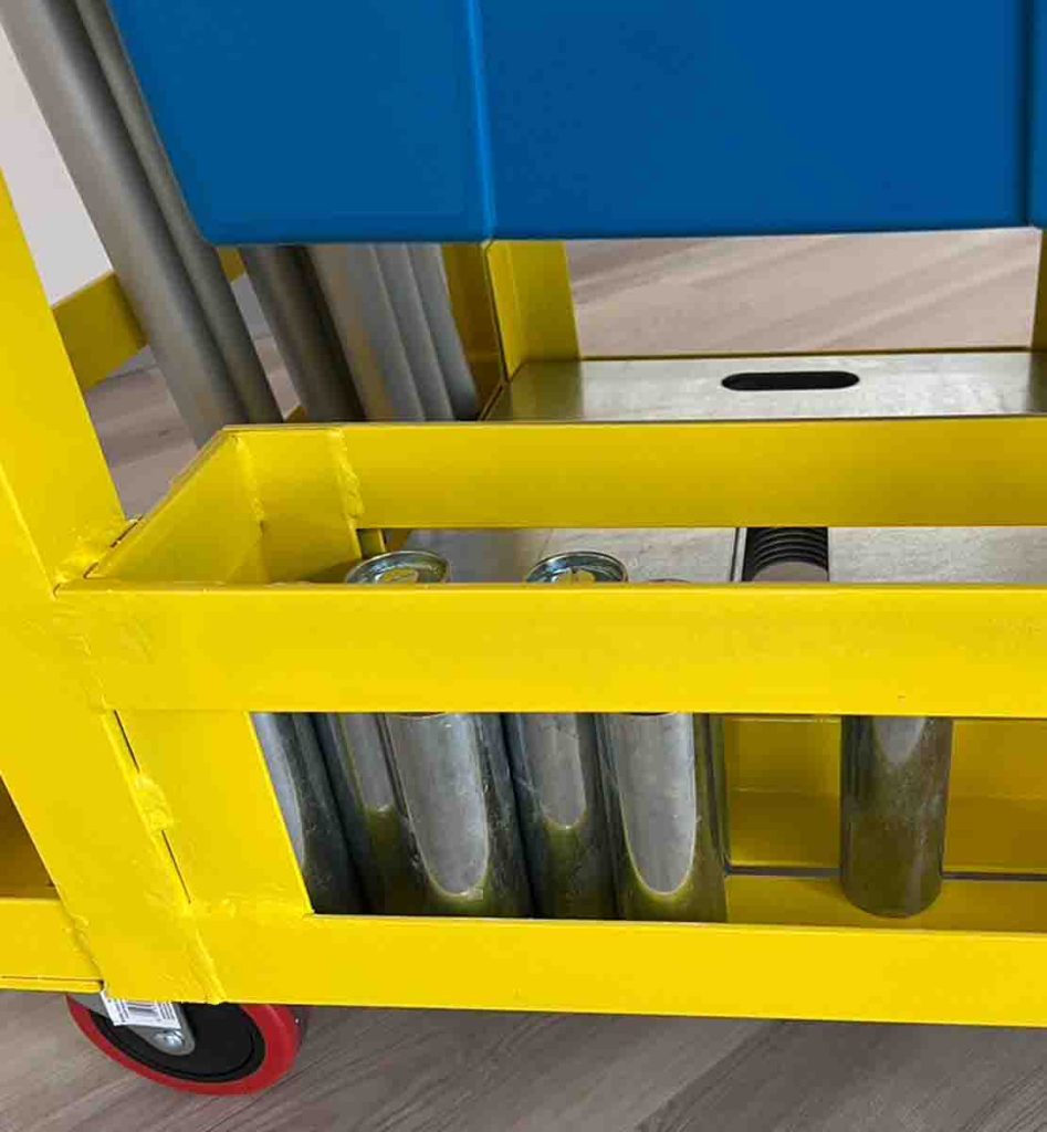 Vertical Combo Cart with (4 pcs) Blue Reusable Storage Containers-Pipe ...